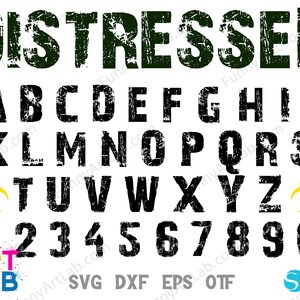 Distressed Letters SVG, Distressed Font Otf, Distressed Numbers SVG ...
