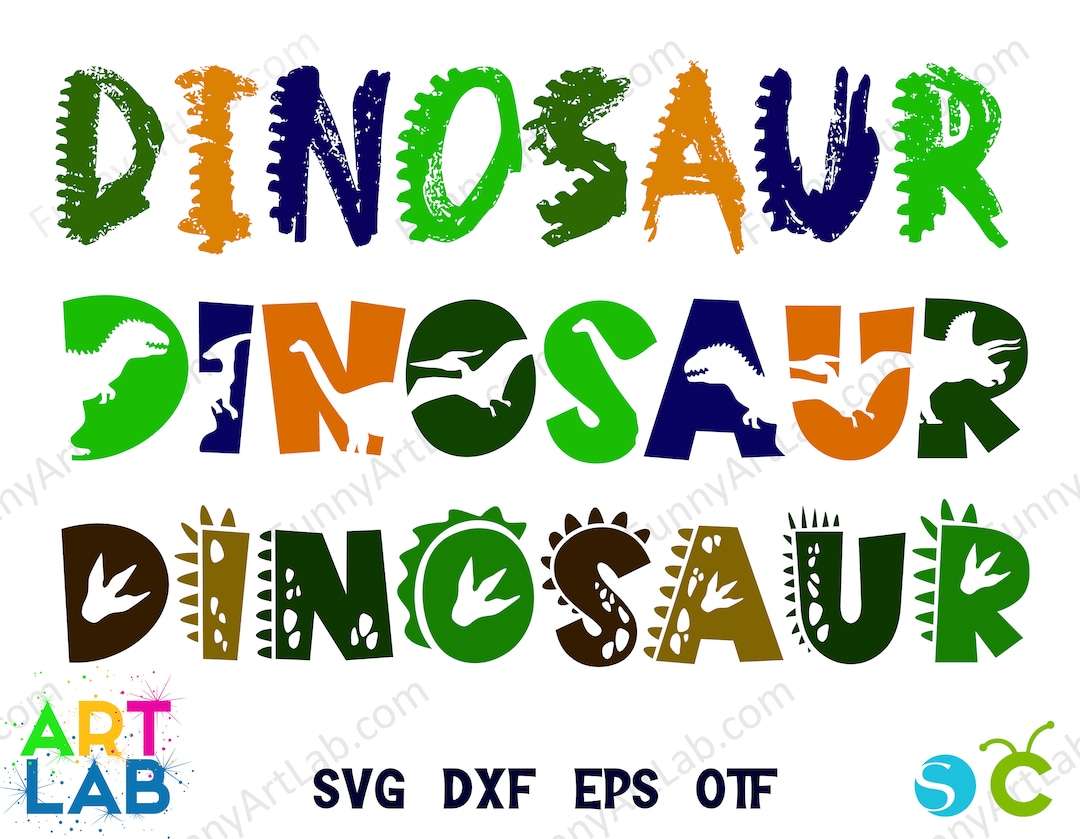 Dinosaur Fonts Bundle, Dinosaur Svg Letters, Dinosaur Font Otf, Baby ...