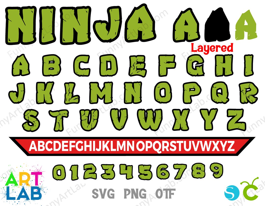 Ninja Letters Svg Ninja Font Svg Personalized Baby Shirt - Etsy New Zealand