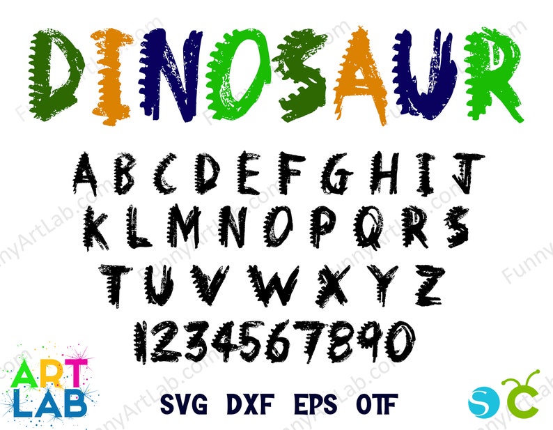 Dinosaur Svg Letters Dinosaur Font OTF Dino Font Svg - Etsy