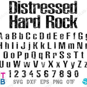 Distressed Hard Rock Font, Distressed Letters SVG Cricut, Rock Svg Font ...