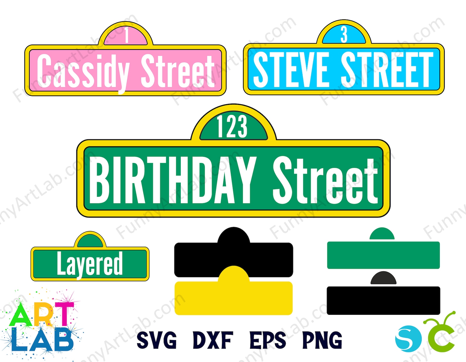 Custom Sign Svg Street Personalized Birthday Banner Set Street SVG ...
