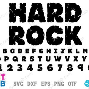 Hard Rock Font, Hard Rock Letters SVG Cricut Rock Svg Font Silhouette ...