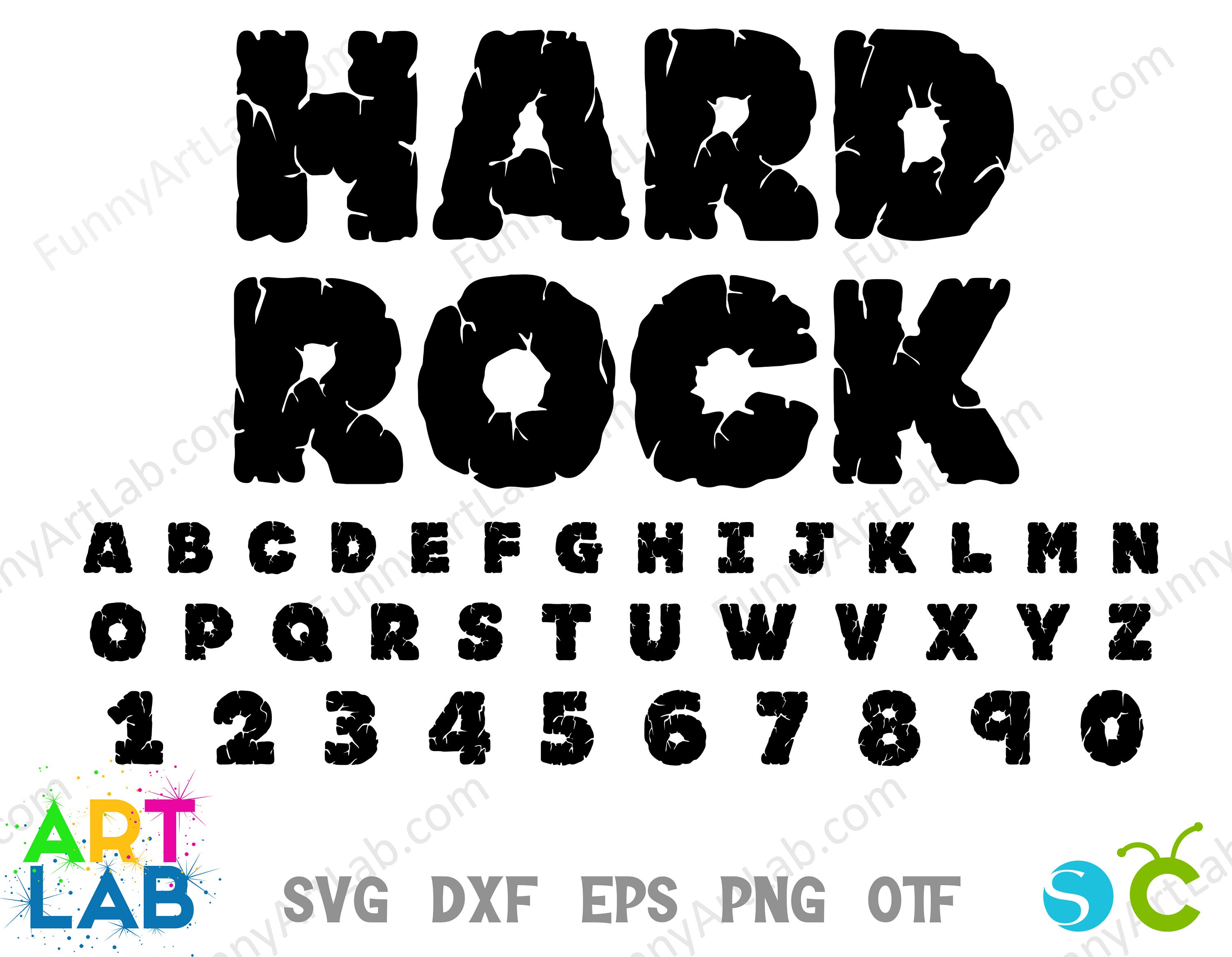 Hard Rock Font, Hard Rock Letters SVG Cricut Rock Svg Font Silhouette ...