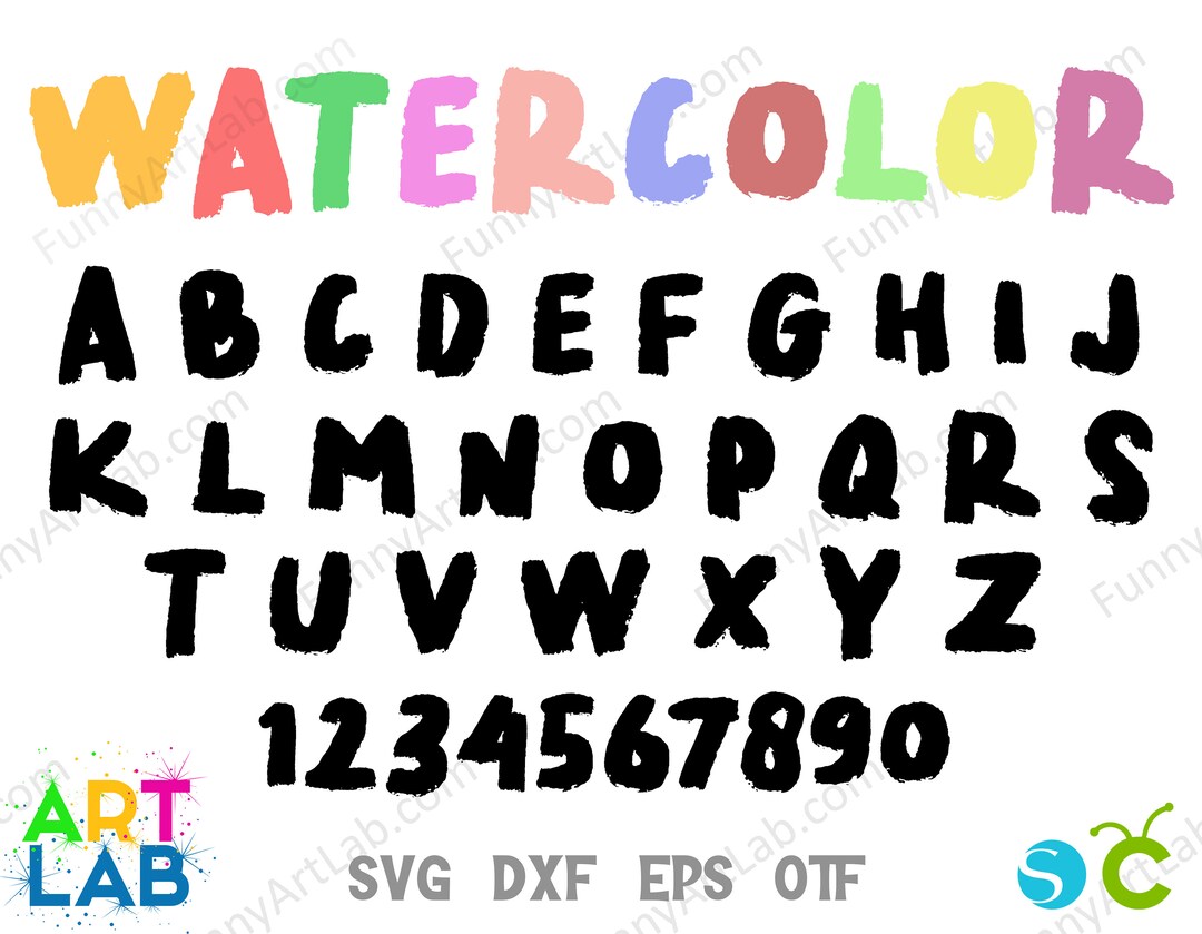 Watercolor Font Otf, Watercolor Letters SVG, Baby Shirt Diy, Watercolor ...