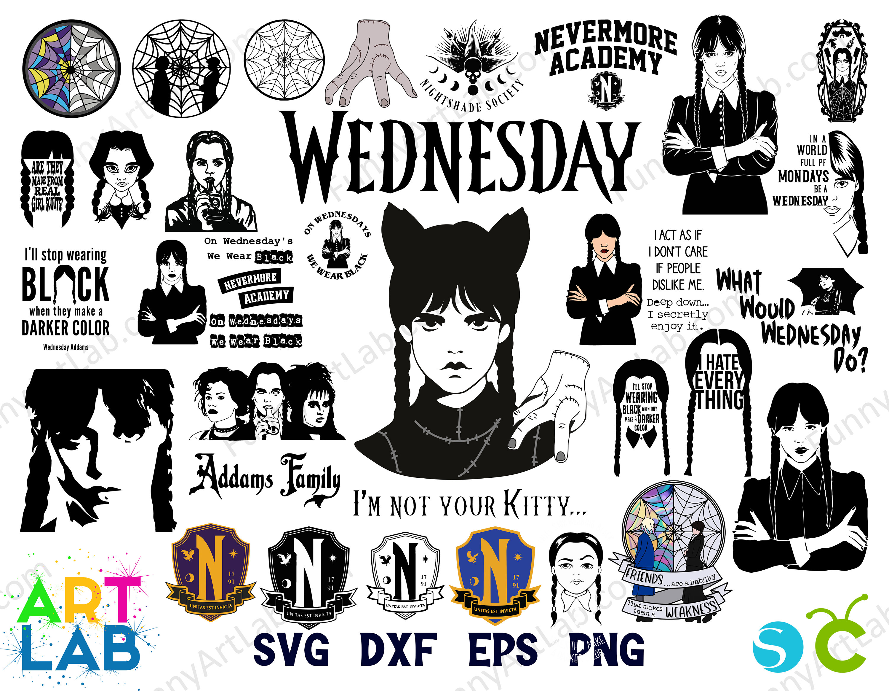 Funny Art Wednesday Bundle License Wednesday Shirt Diy SVG - Etsy UK