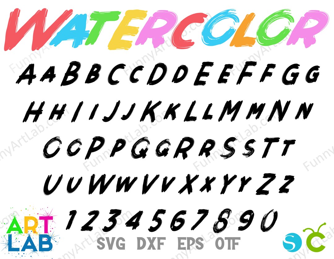 Watercolor Font Otf, Watercolor Letters SVG, Baby Shirt Diy ...