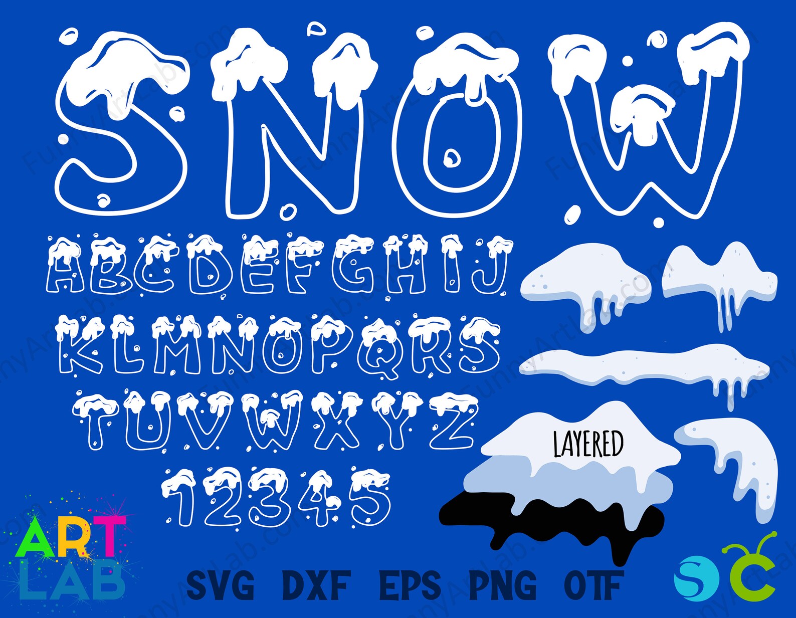 Christmas Snow Font SVG, Snow Svg Cricut, Christmas Font SVG Cricut ...
