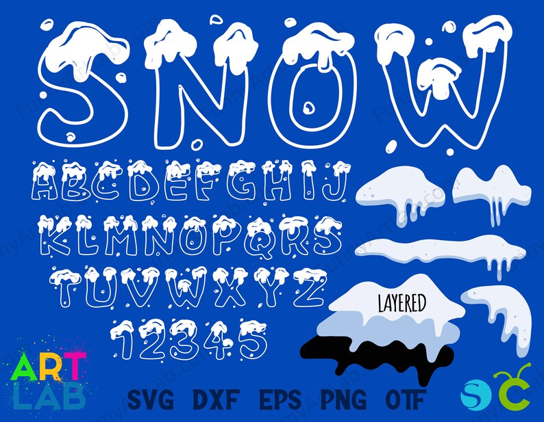 Christmas Snow Font SVG, Snow Svg Cricut, Christmas Font SVG Cricut ...
