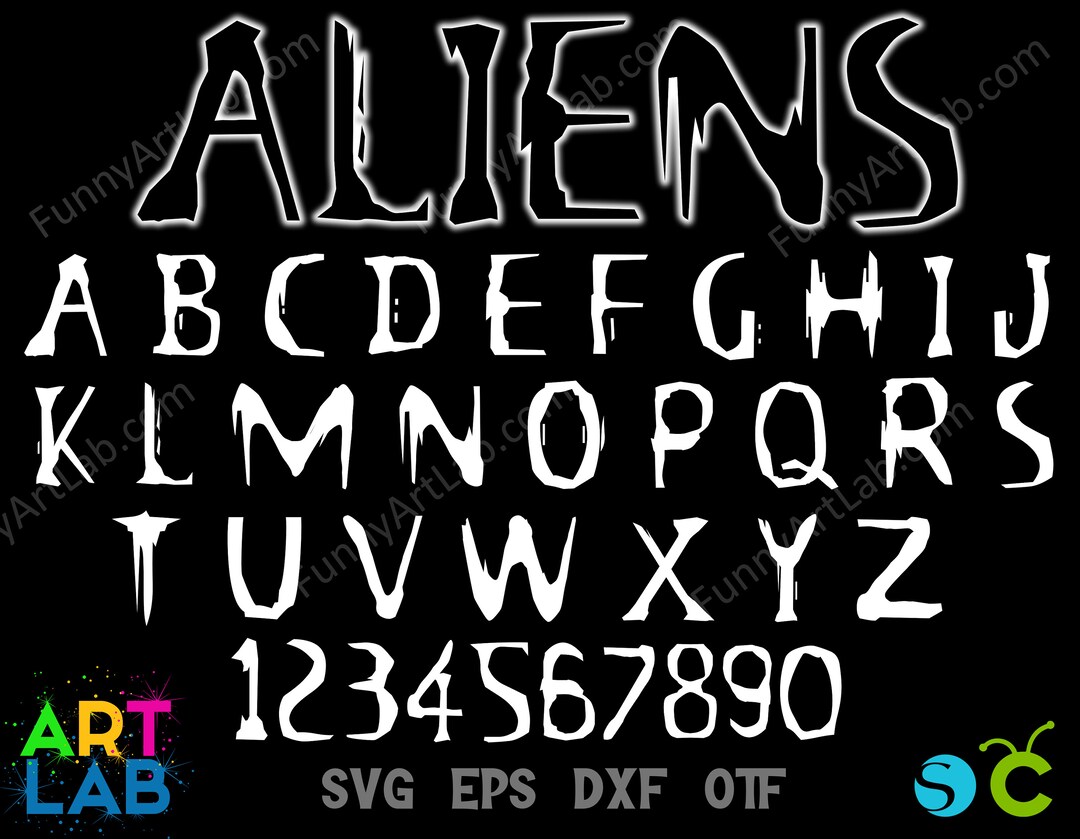 Aliens Font Otf, Gothic Font Svg, Alien Letters Cricut Alien Font Svg ...
