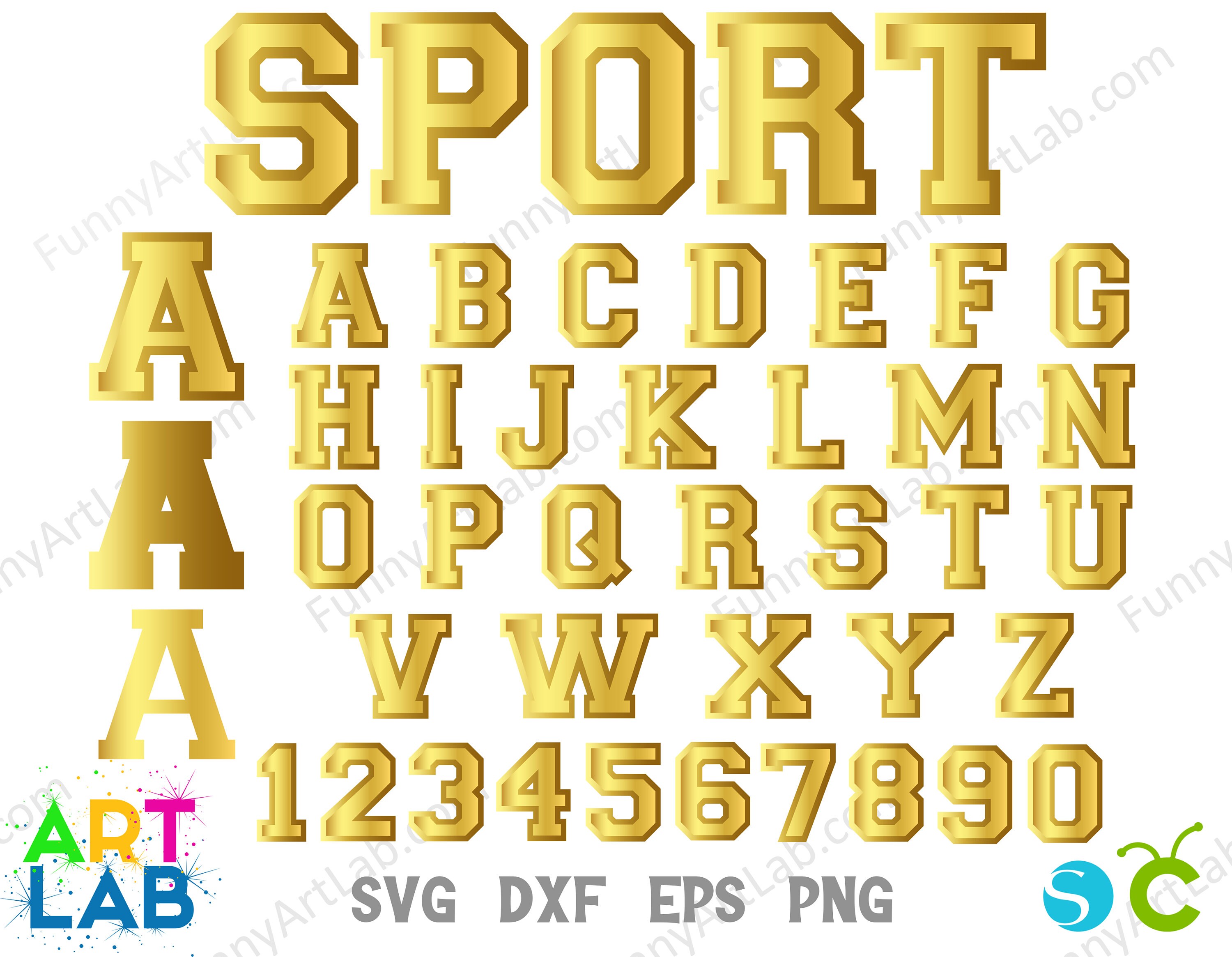 Varsity Letters Svg Png, Varsity Svg Letters Gold, College Letters Svg ...