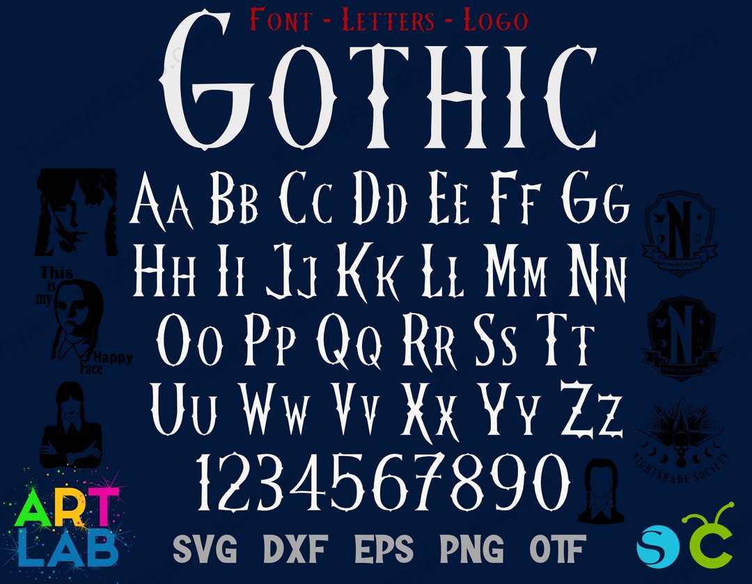 Wednesday Font, Wednesday Letters Svg Cricut, Wednesday Png, Wednesday ...