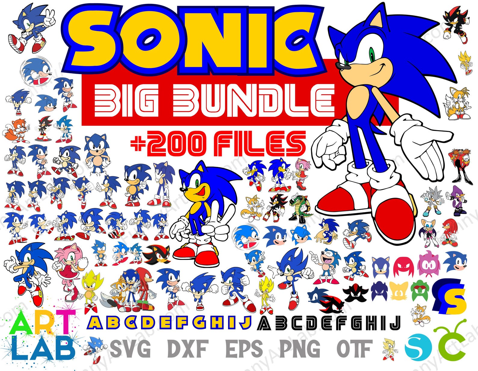 Sonic Bundle, Sonic Letters Svg, Sonic Svg Laered, Sonic Font, Sonic ...