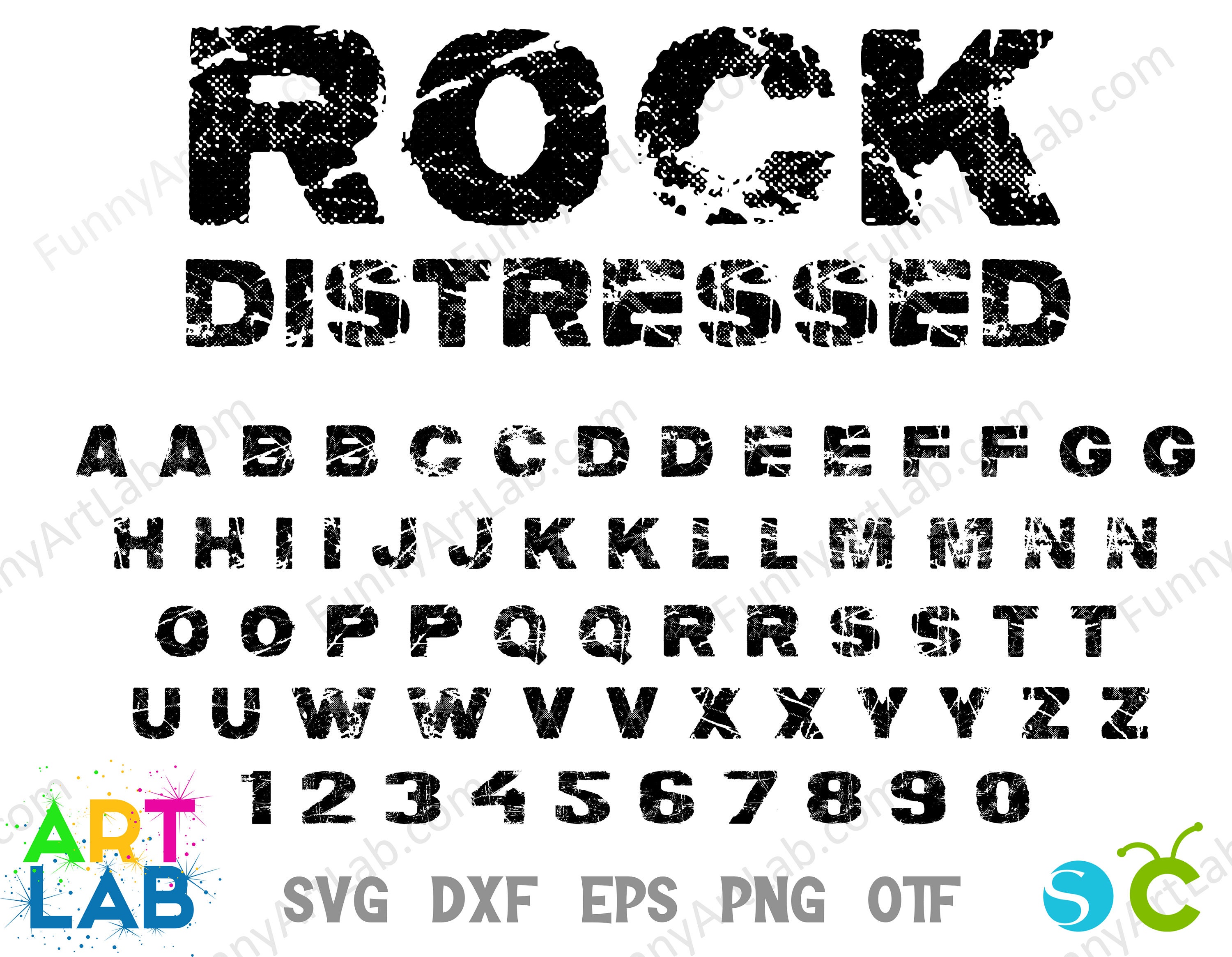 Distressed Rock Font, Rock Letters SVG Cricut Rock Svg Font Silhouette ...