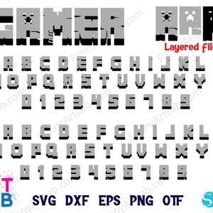 Gamer Svg Letters Layered, Gamer Personalized Svg Cricut, Game Logo ...
