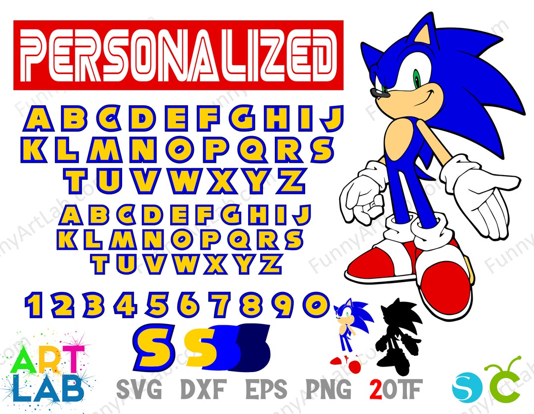 Funny Art Sonic Letters Svg Cricut Sonic Font Otf Sonic Svg - Etsy