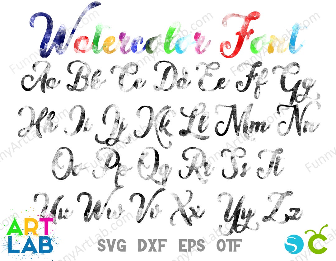 Watercolor Letters SVG, Watercolor Font Otf, Baby Shirt Diy ...