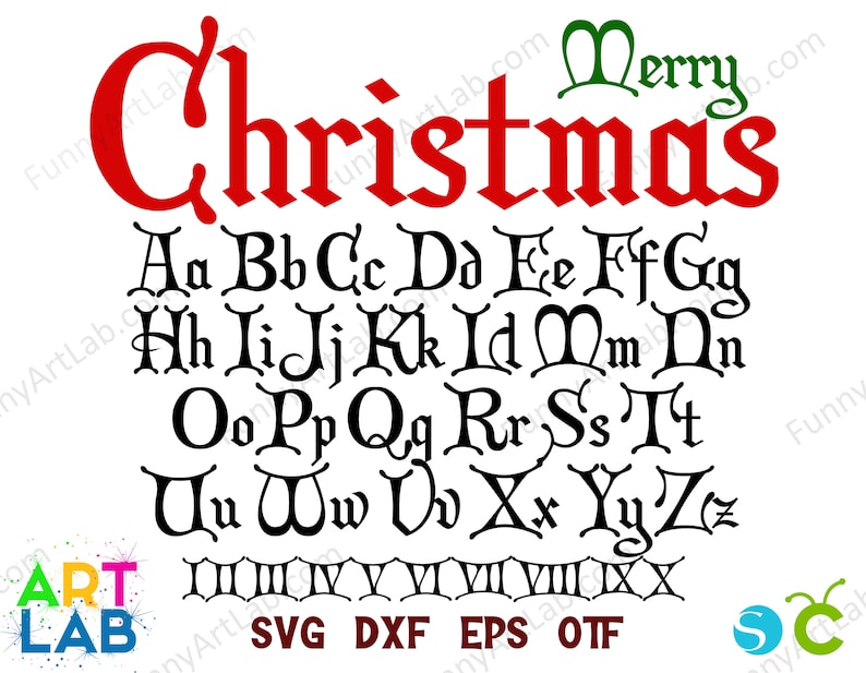 Christmas Fonts Bundle, Christmas Svg Letters, Christmas Cricut Font ...