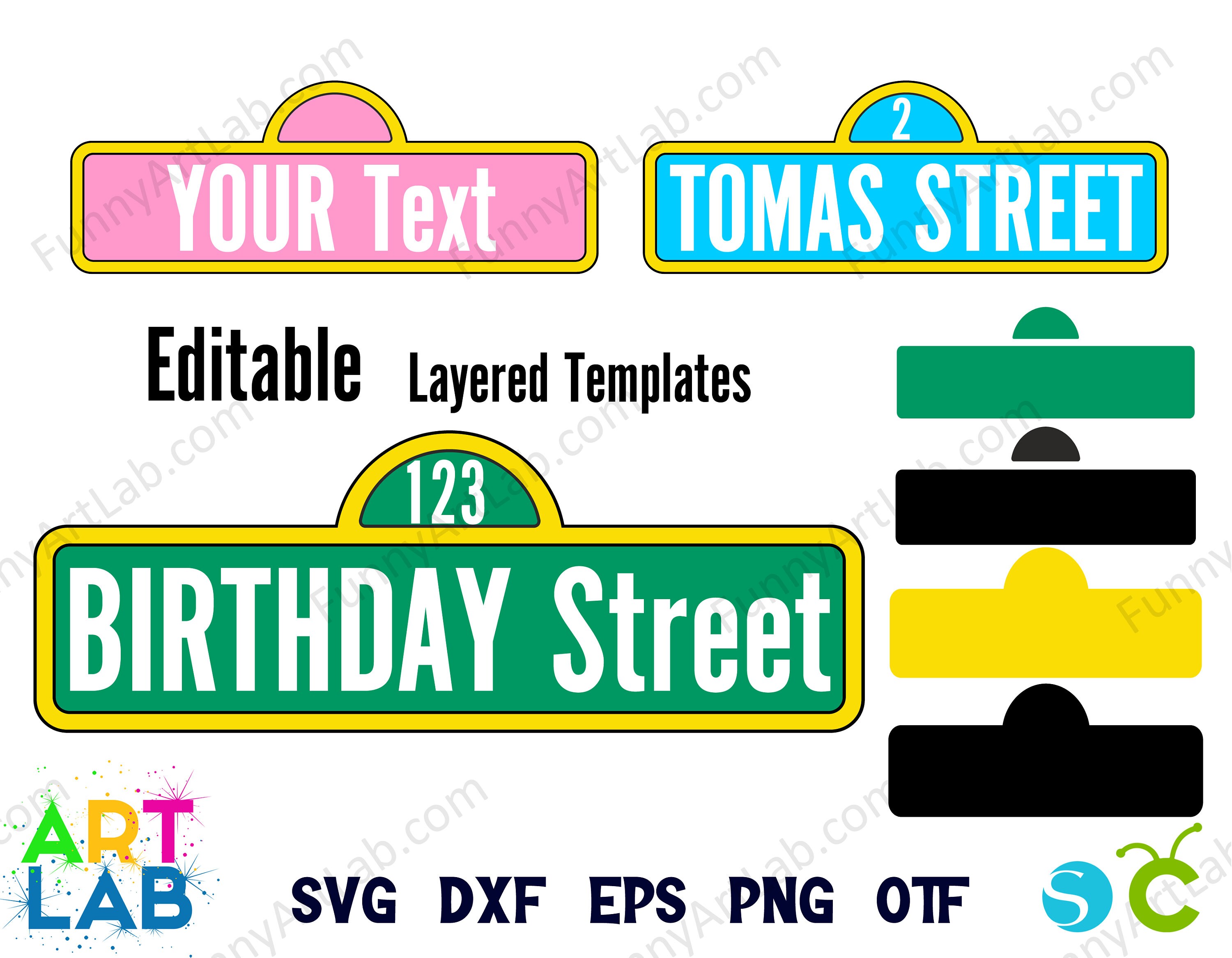 Birthday Street Personalized Logo Street SVG Cricut Layered Street PNG ...
