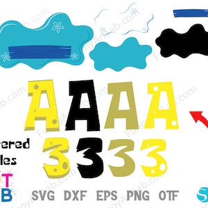 Cartoon Letters Svg, Funny Art Cartoon Font Otf, Birthday Letters ...