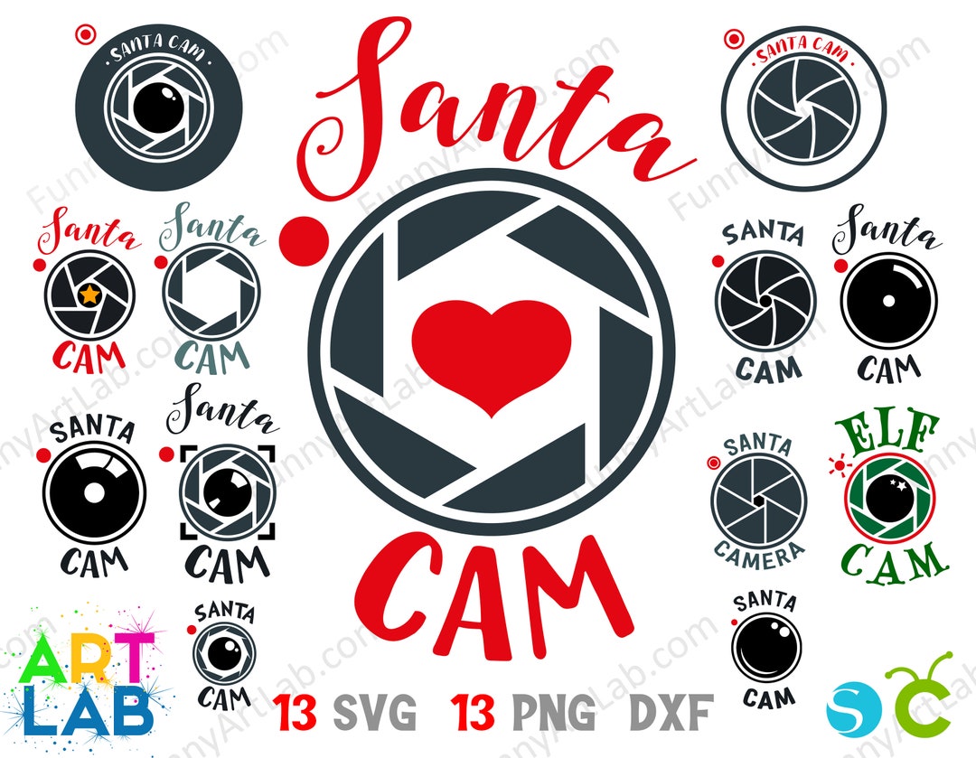 Santa Cam Svg Bundle, Christmas Cam Bundle Svg, Camera Svg, Santa Cam ...