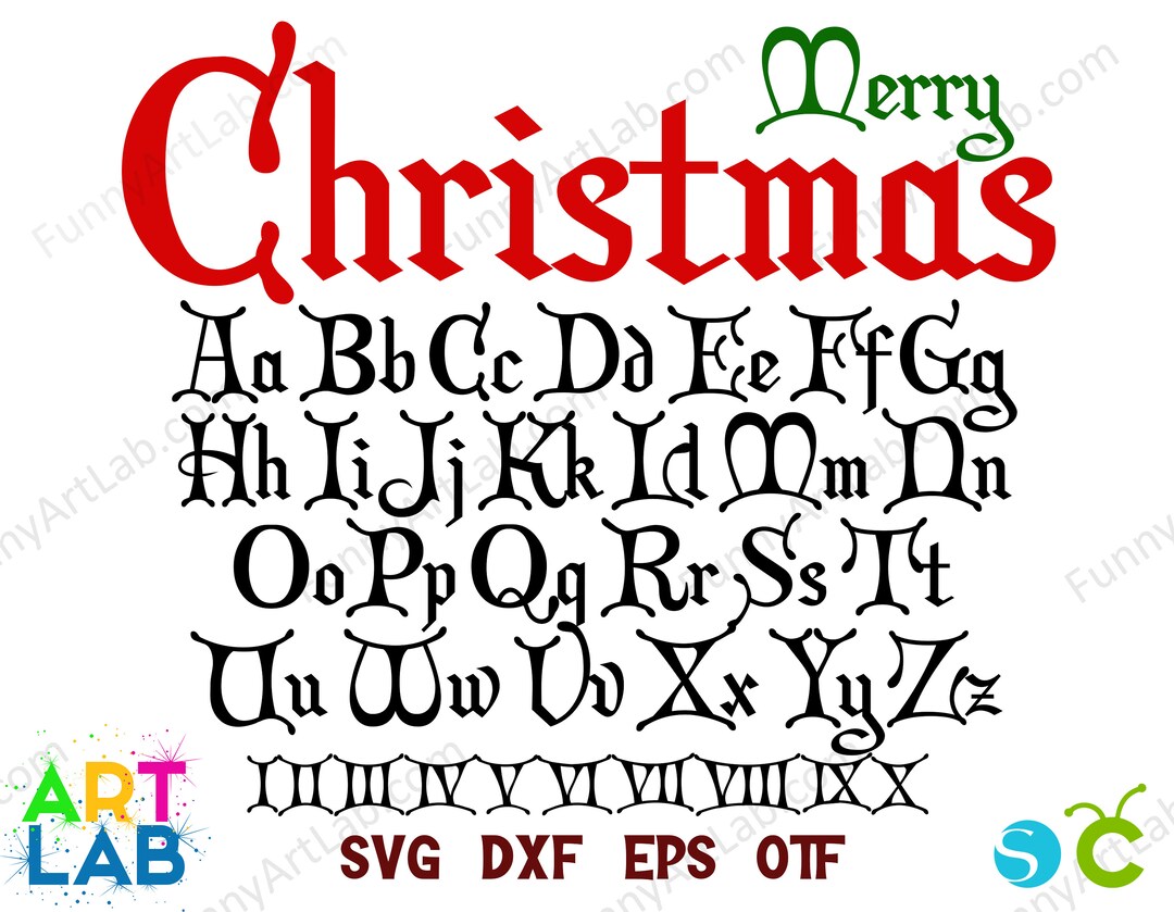 Christmas Font SVG, Christmas Font OTF, Christmas Svg Letters ...