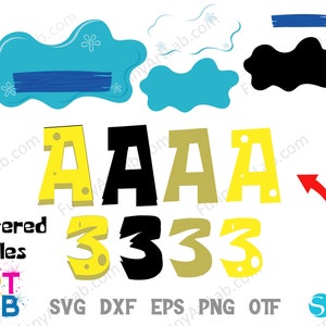 Sponge Letters Svg Layered, Sponge Font Otf, Fan Art License, Birthday ...