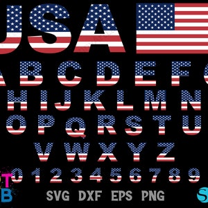 USA Letters Svg Png, American Png Letters Svg Cricut, USA Flag Svg Png ...