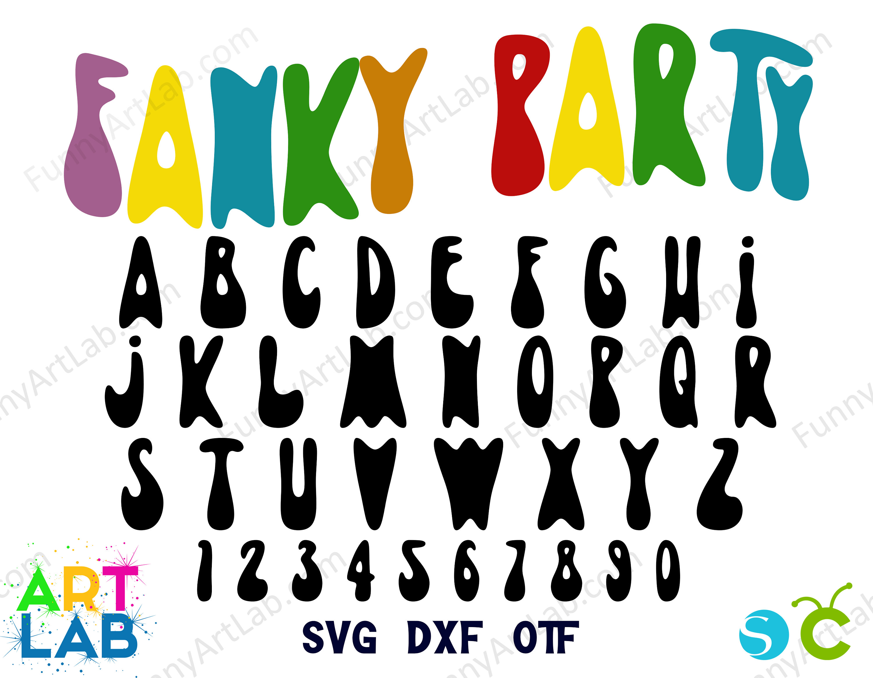 Fuente Hippie SVG, Letras Hippie Svg, Fuente Retro otf, Letras Funky ...