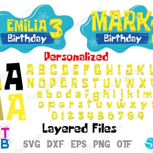 Sponge Letters Svg Layered, Sponge Font Otf, Fan Art License, Birthday ...