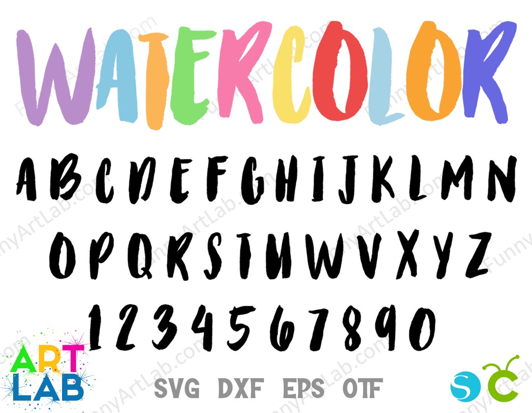 Watercolor Letters SVG, Watercolor Font Otf, Watercolour Handwritten ...