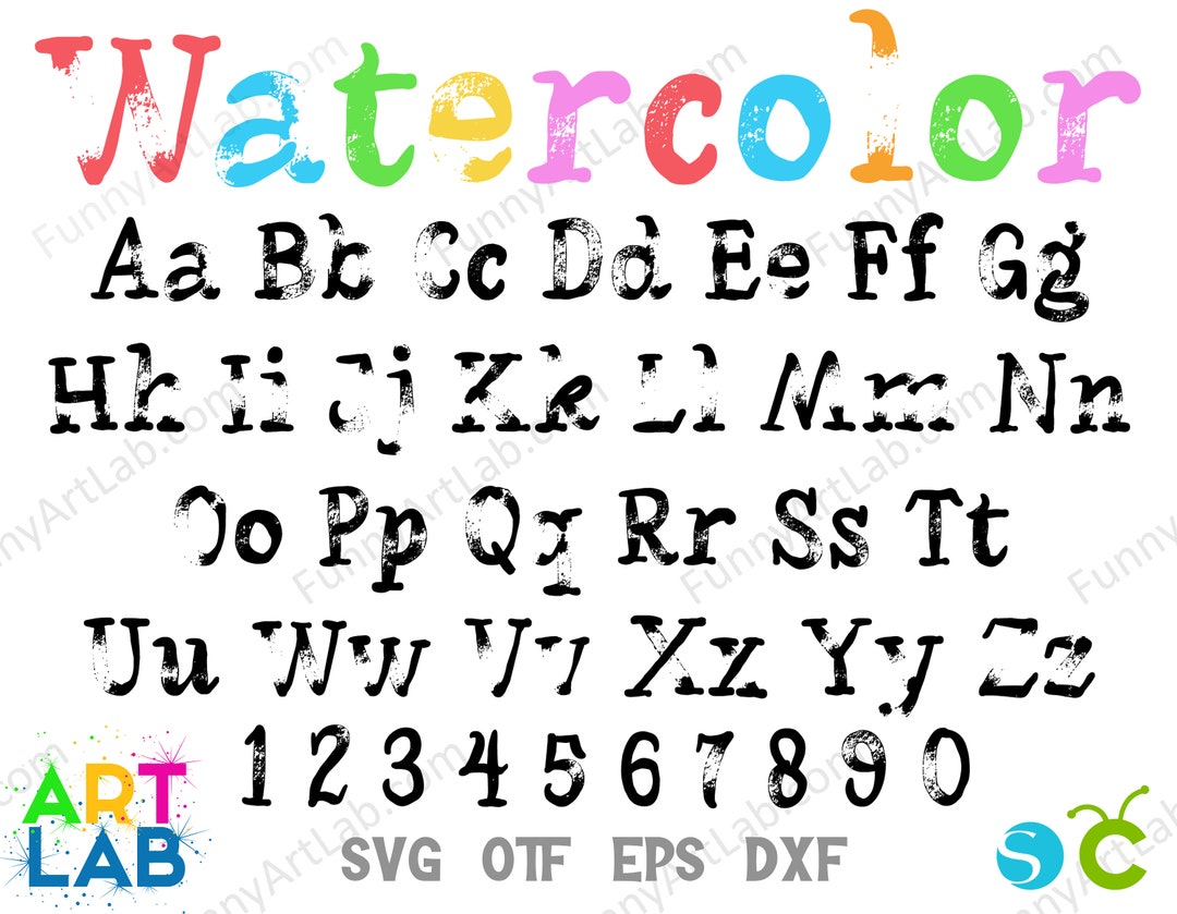 Watercolor Letters SVG, Watercolor Font Otf, Watercolor Handwritten ...