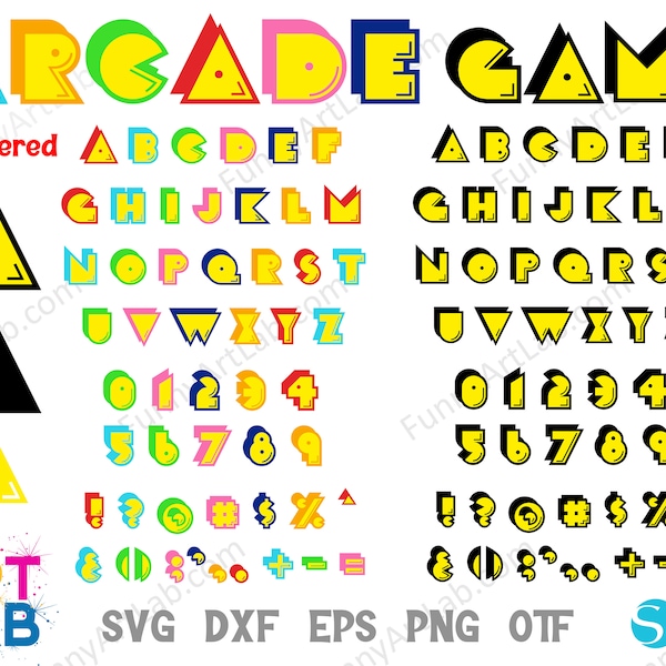 Pac Man Font - Etsy