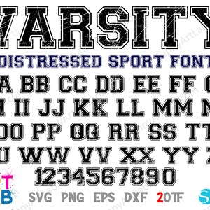 Sport Distressed Letters Svg, Sport Distressed Font OTF, Varsity Font ...