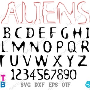 Aliens Font Otf Gothic Font Svg Alien Letters Cricut Alien - Etsy