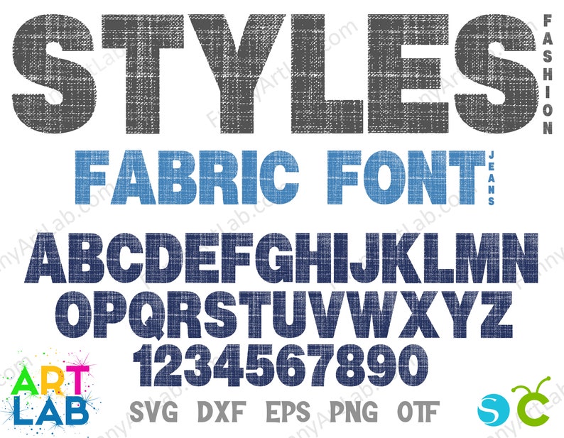 Styles Fabric Font OTF, Texture Font, Distressed Font, Textured Vintage ...