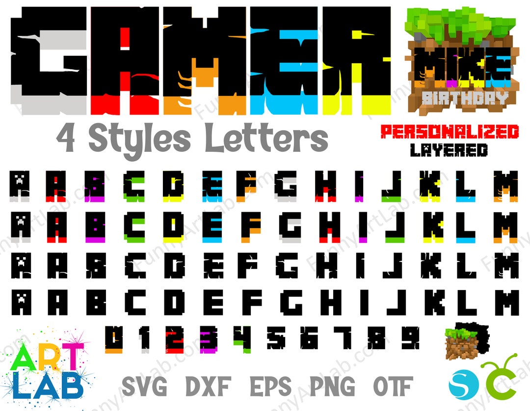 Gamer Svg Letters, Gamer Personalized Svg Cricut, Game Letters Png ...