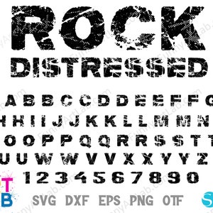 Rocks Font Bundle, Rock Letters SVG Cricut Distressed Font Svg, Rock ...