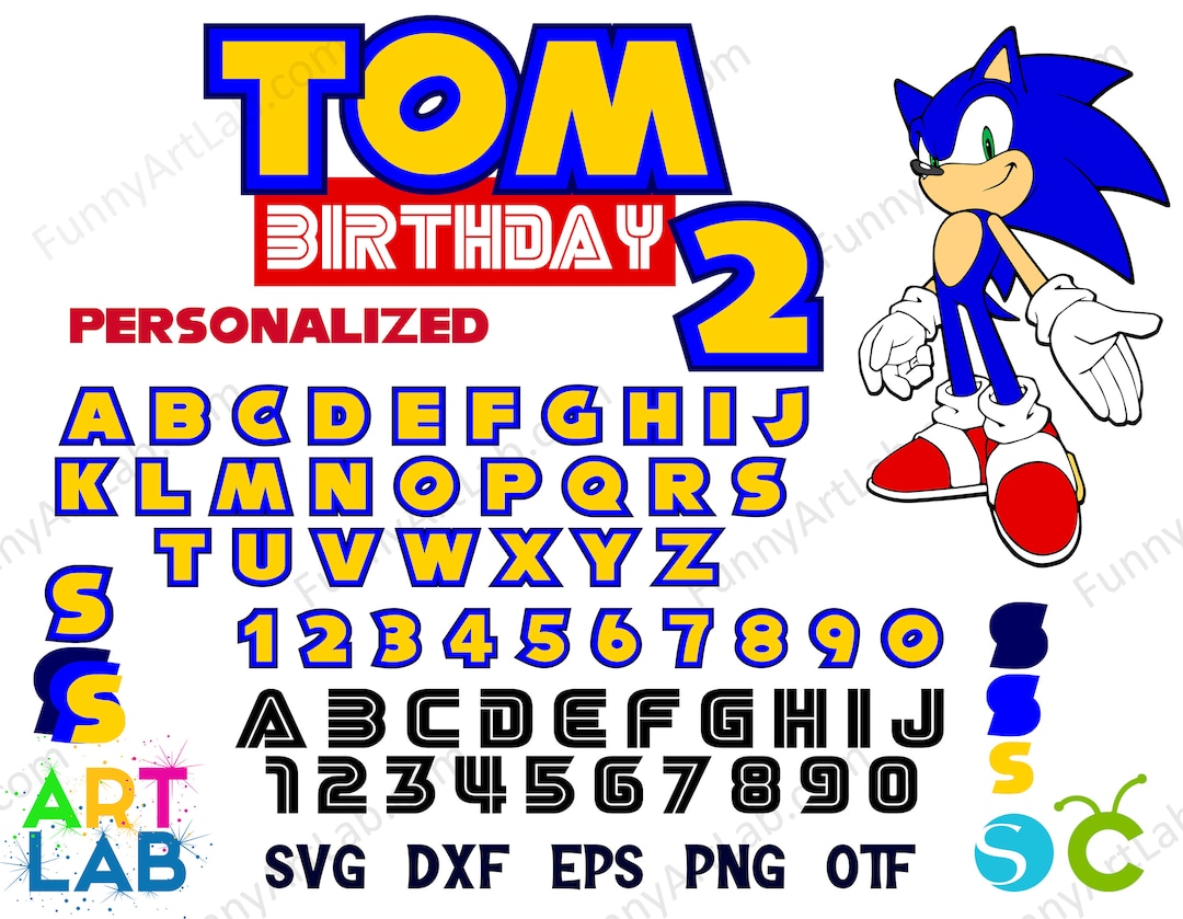 Sonic Birthday Set, Sonic Svg Letters Cricut Sonic Font Svg, Sonic ...