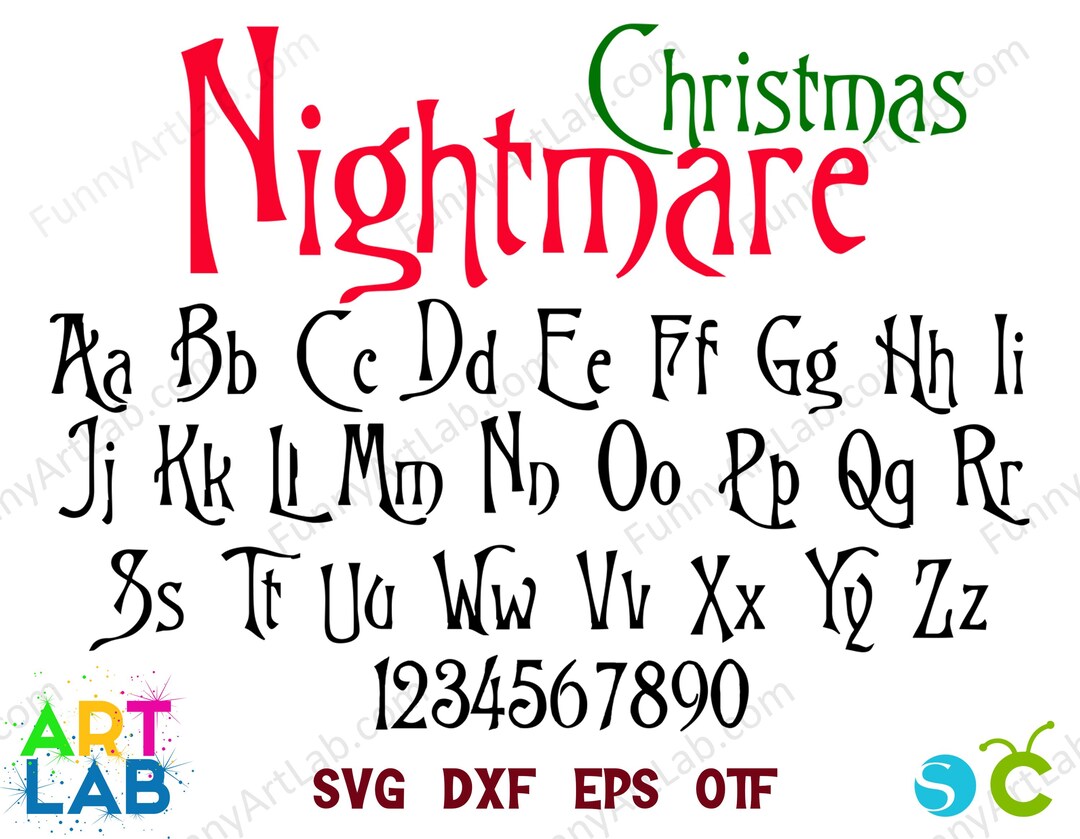 Nightmare Christmas Font, Christmas SVG Letters Cricut, Jack ...