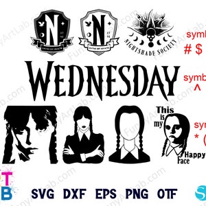Wednesday Font, Wednesday Letters Svg Cricut, Wednesday Png, Wednesday ...