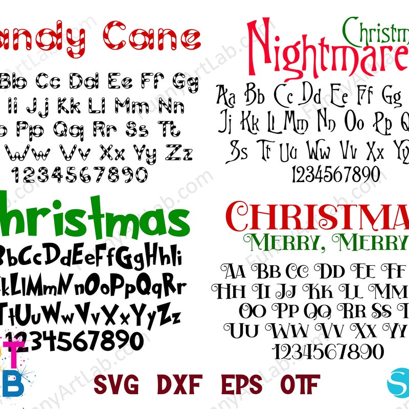 Christmas Fonts - Etsy