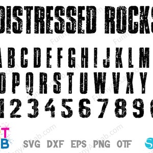Rocks Font Bundle, Rock Letters SVG Cricut Distressed Font Svg, Rock ...