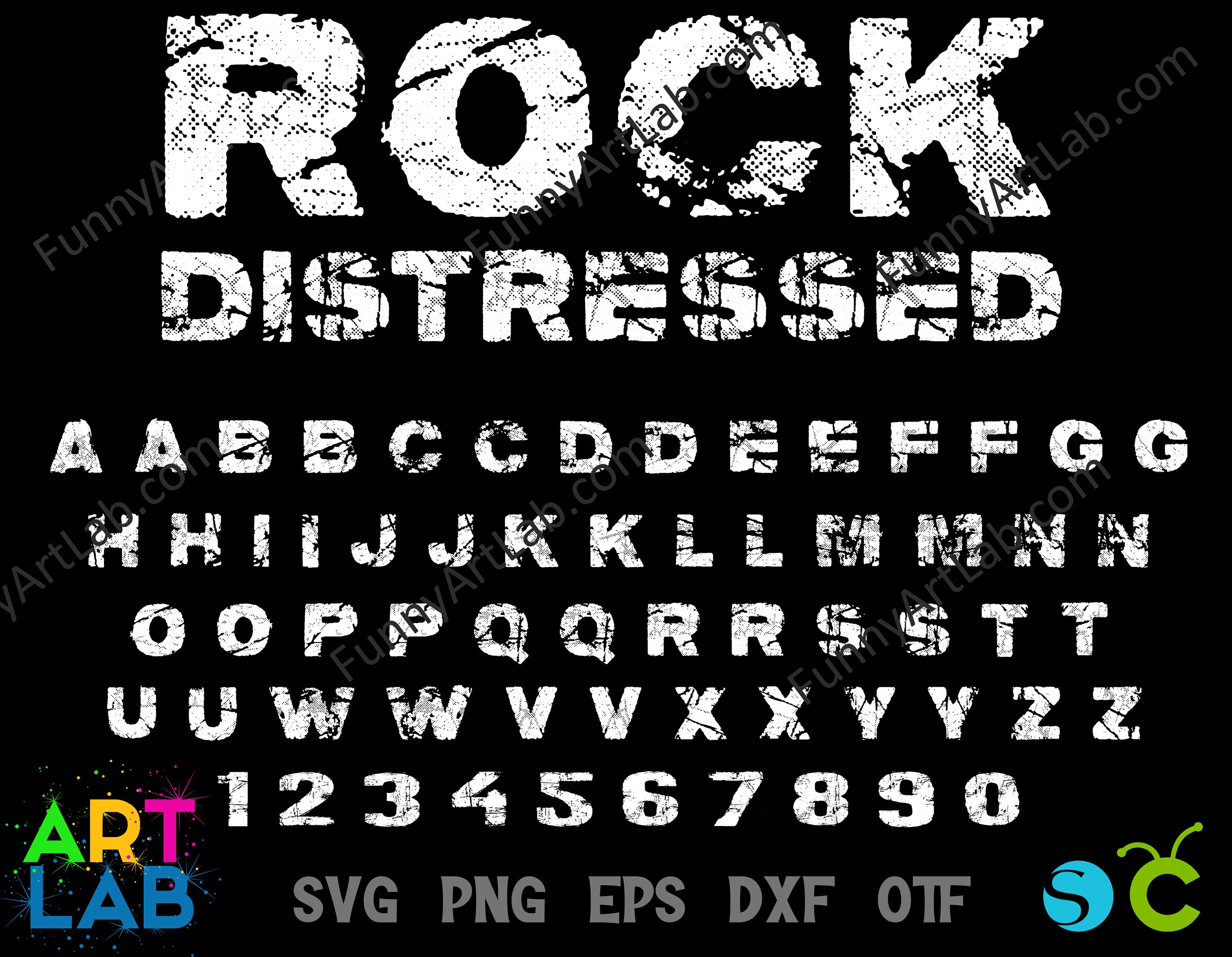 Distressed Rock Font, Rock Letters SVG Cricut Rock Svg Font Silhouette ...