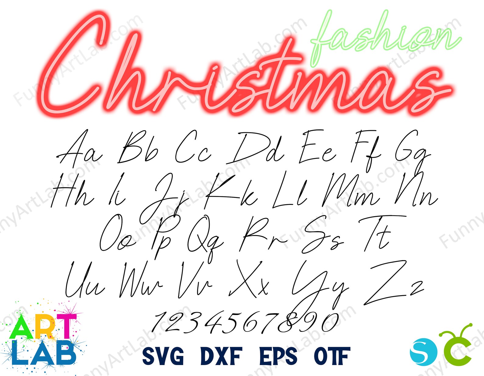 Christmas Font SVG Cricut Neon Christmas Svg Letters - Etsy