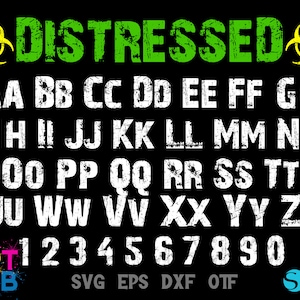 Distressed Letters SVG, Distressed Font Otf, Distressed Numbers SVG ...