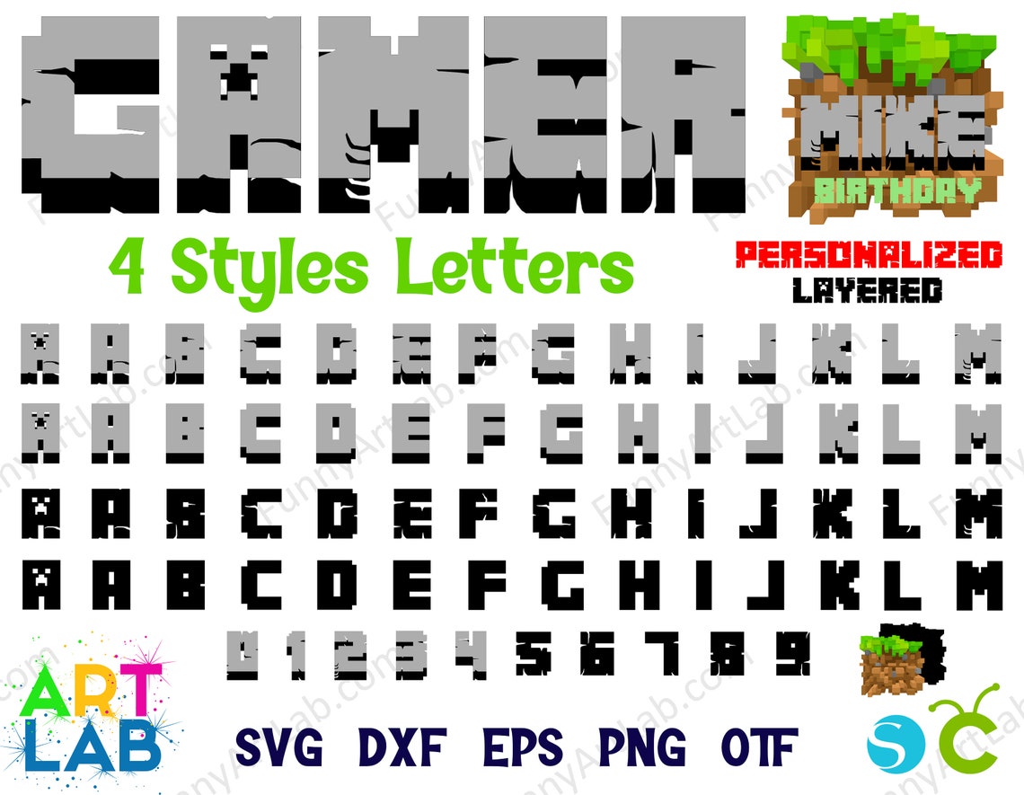 Gamer Svg Letters Layered, Gamer Personalized Svg Cricut, Game Logo ...