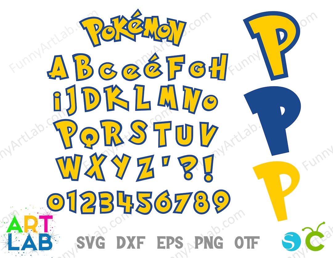 Pokemon Letters Png, Pokemon Svg Cricut Pokemon Font Otf, Pokemon Shirt ...