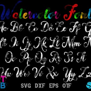 Watercolor Letters SVG, Watercolor Font Otf, Baby Shirt Diy ...
