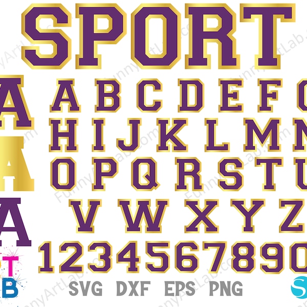 Varsity Letters and Numbers Layered - Etsy